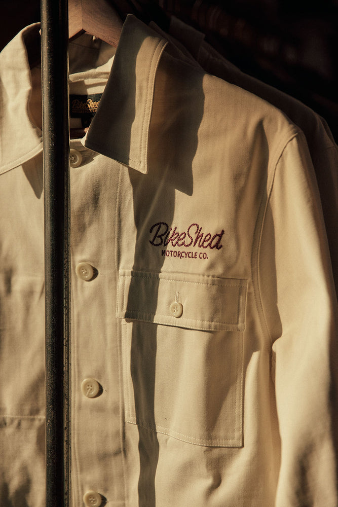 BSMC Chain Embroidered Logo Chore Jacket | Bike Shed Moto Co. – Bike ...